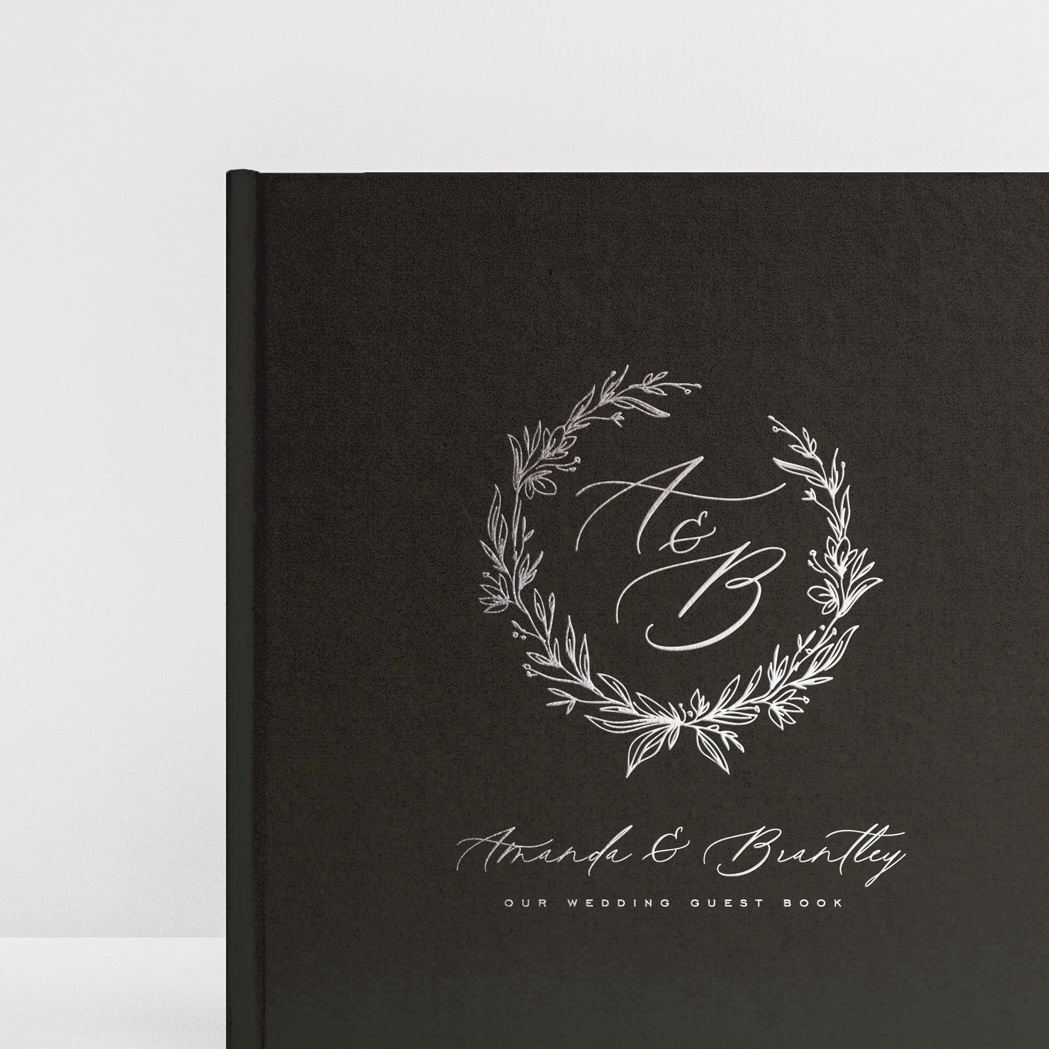 Fancy Wreath Guest Book – Luna Paper Company
